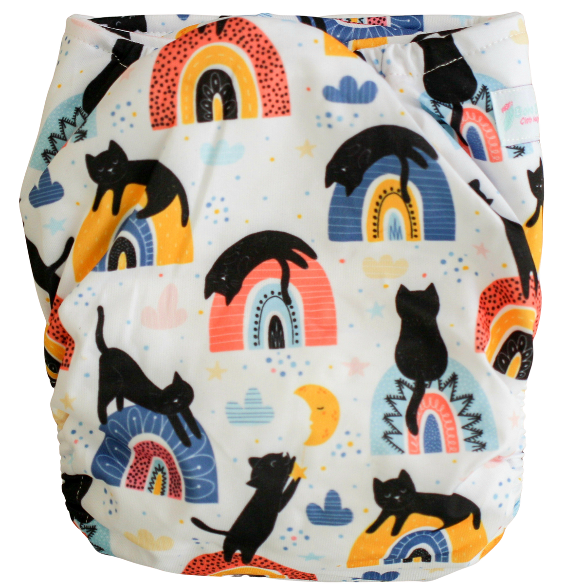 Rainbow cats OSFM Nappy | Boho Babes Cloth Nappies