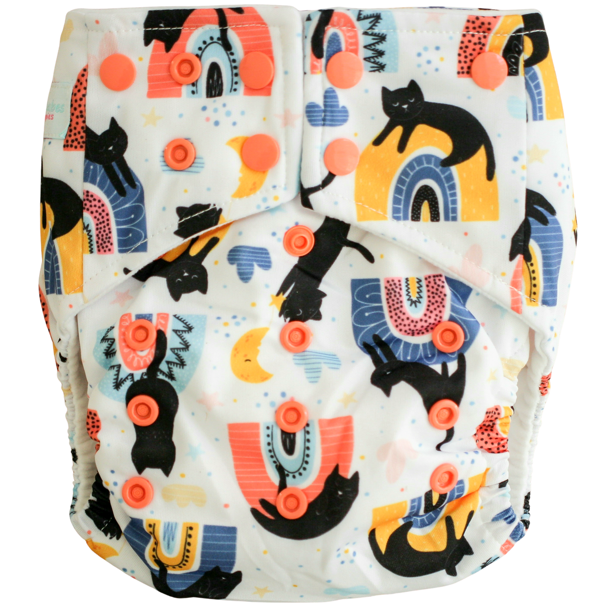 Rainbow cats OSFM Nappy | Boho Babes Cloth Nappies